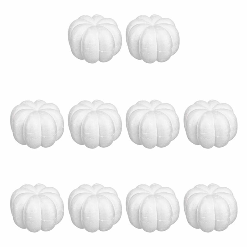 10 шт. Реалистичные искусственные тыквы из белой пены для украшения дома, - Диаметр 10 см
