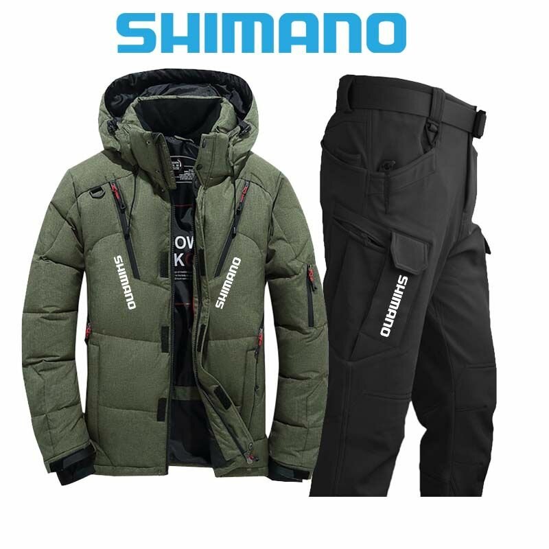 Зимний водонепроницаемый рыболовный костюм Shimano 2024, лыжный пуховик и альпинистский