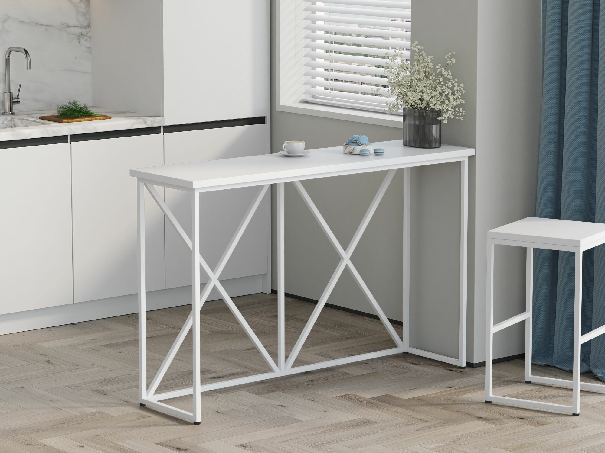 Стол барный Айсберг Лофт 01 Белый/белый