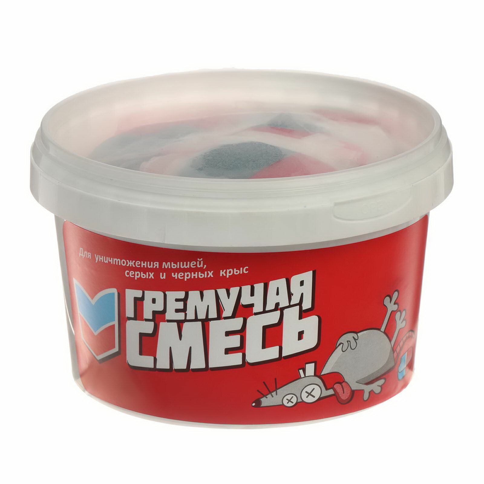 Тесто-брикеты от грызунов "Гремучая смесь", банка, 500 г, область применения: от грызунов