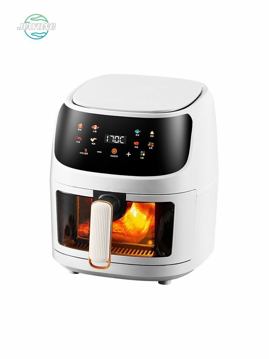 Воздушная фритюрница с прозрачным окном 8L, умная мультифункция, нержавеющая сталь, 1350Вт