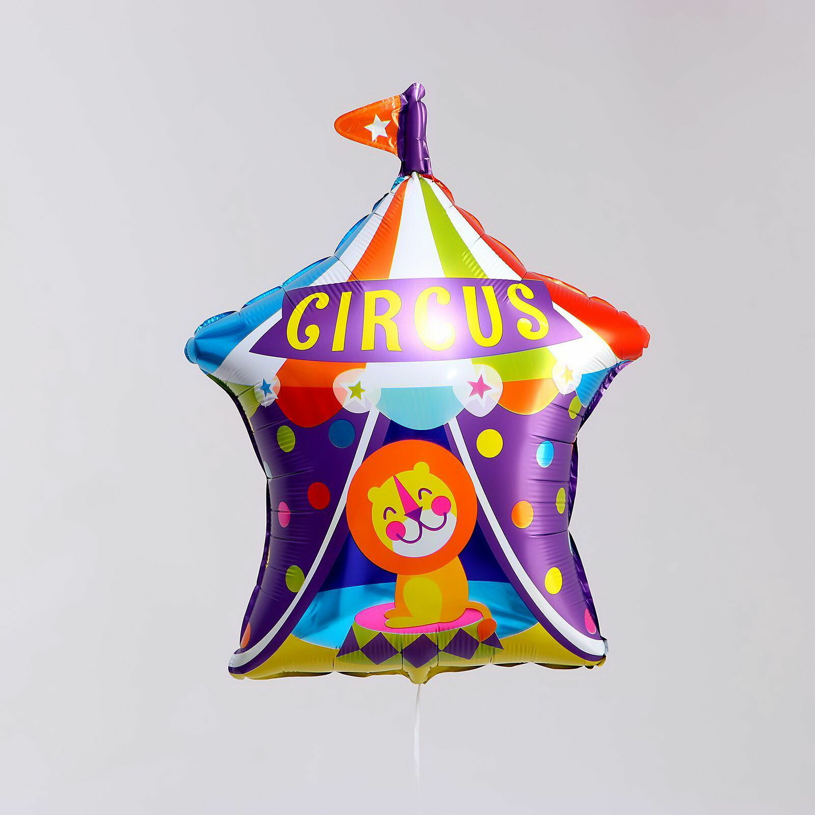 Воздушный шар фольгированный 30"Цирк", надувка шара: воздухом, 5 шт.