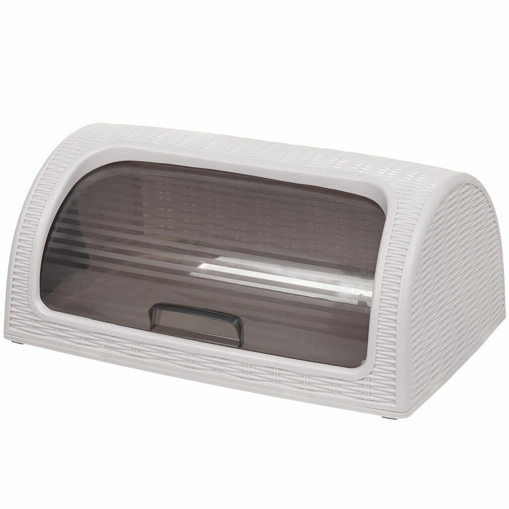 Хлебница Dunya Plastik пластиковая, 41.1х26.9х18.1 см, песочно-серая