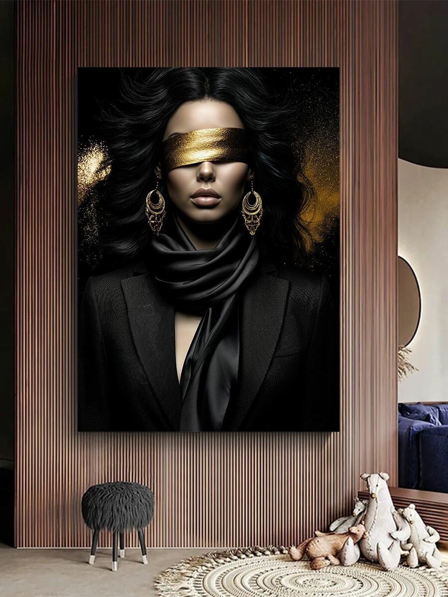 Картина на стену - "Девушка с повязкой на глазах" , 60х80 см.