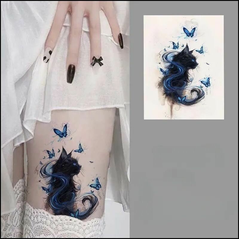 Красная рыба Тату-наклейка,6 листов