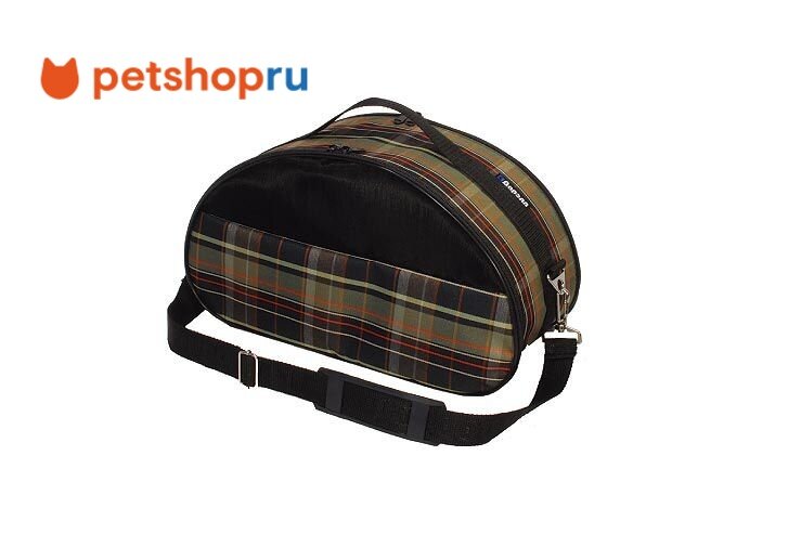 Yami Yami транспортировка Сумка овальная "Лайт бокс" для собак и кошек, клетчатая, 41х20х23 см