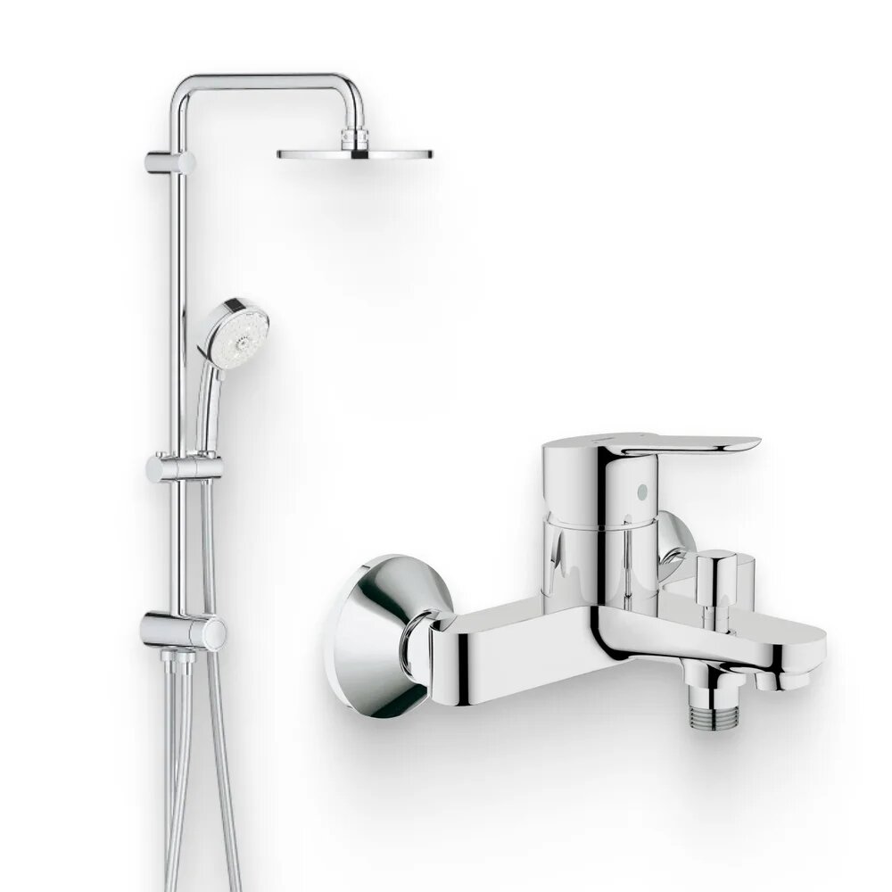 Душевой комплект Смеситель Grohe BauEdge 23334000 / Стойка New Tempesta Cosmopolitan 27394002