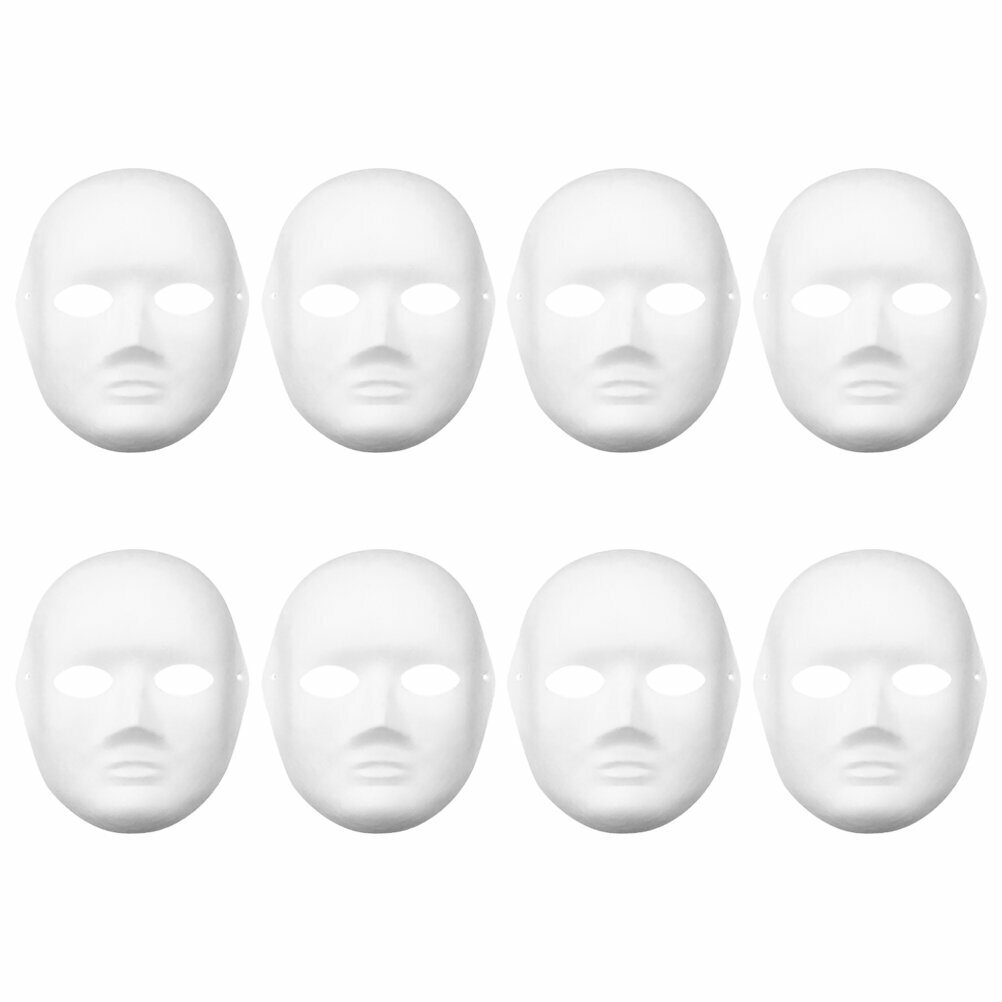 Маски для детской росписи в стиле оперных лиц, экологичный материал, набор из 8 штук для творчества