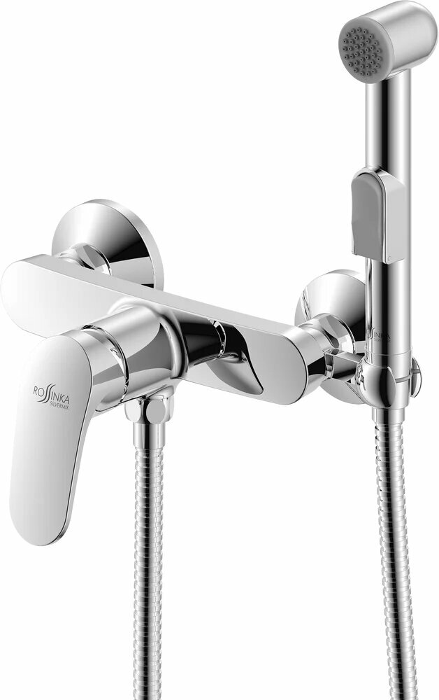 Гигиенический душ Rossinka RS45 -52 со смесителем, хром, глянцевый, латунь, рычажный, смеситель для биде
