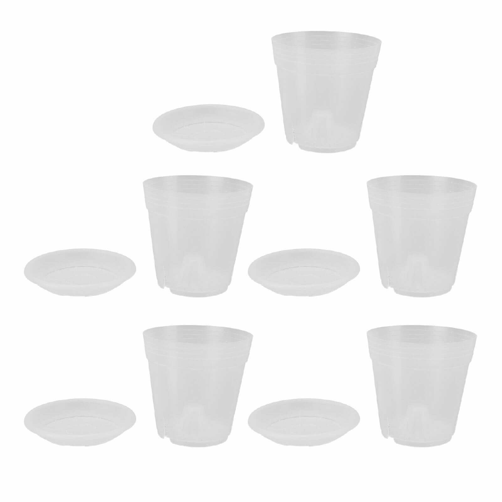 5 шт. горшков для орхидей с отверстиями, поддоны, комнатные прозрачные пластиковые горшки для растений, набор с оптимальным дренажем для домашнего сада, диаметр 120 мм / 4,7 дюйма