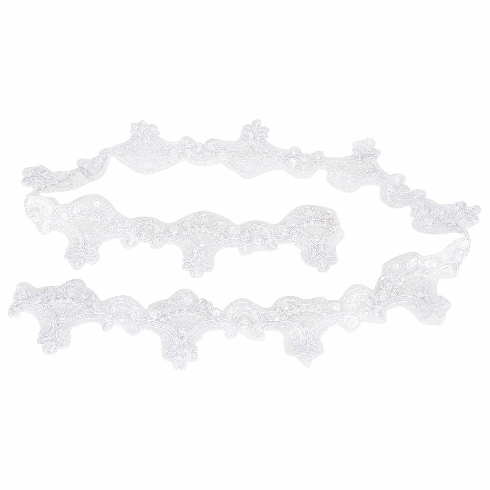 Декоративное кружево с бисером, 1 ярд, белое
