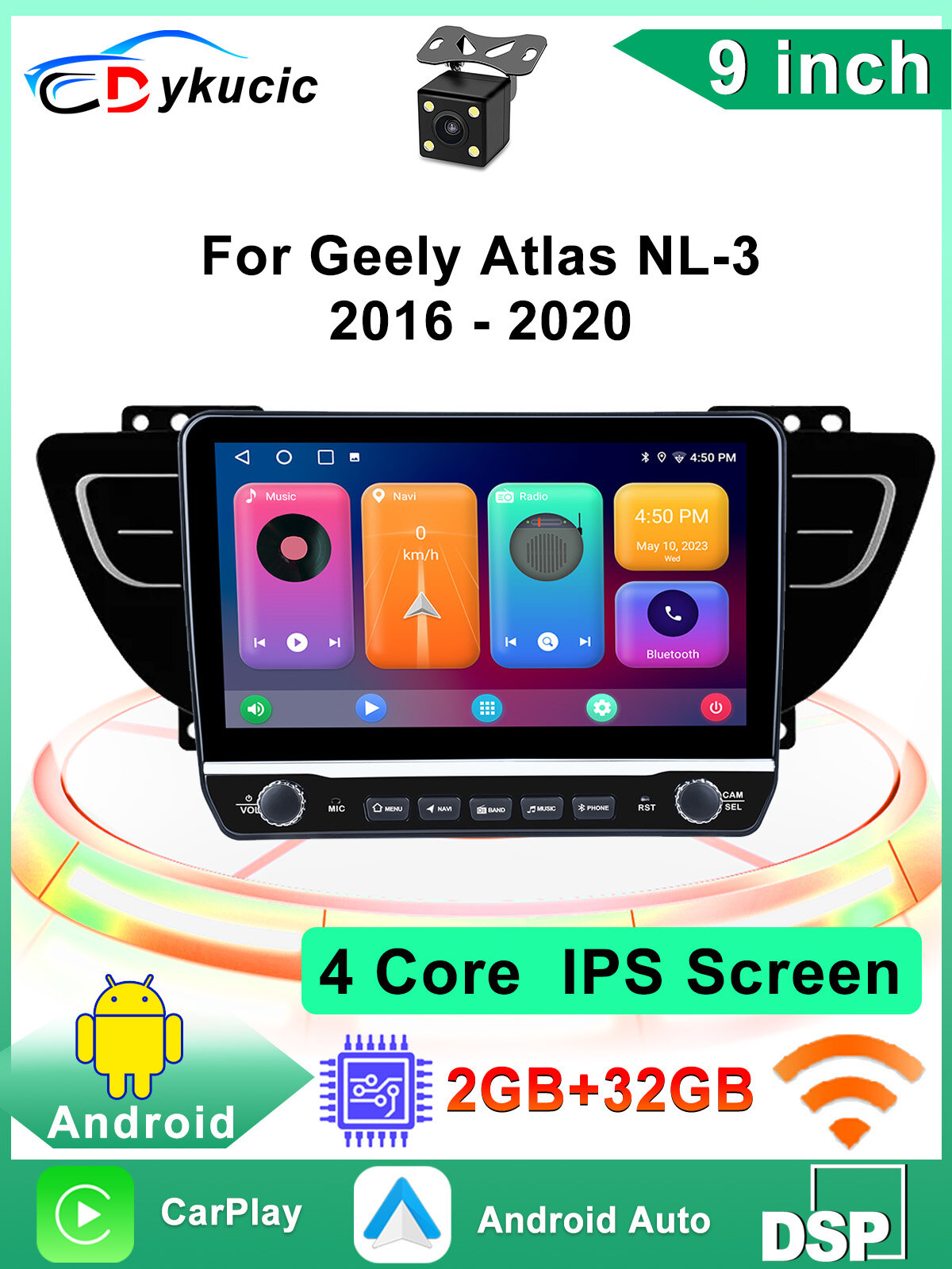 Магнитола для Geely Atlas NL-3 2016-2020