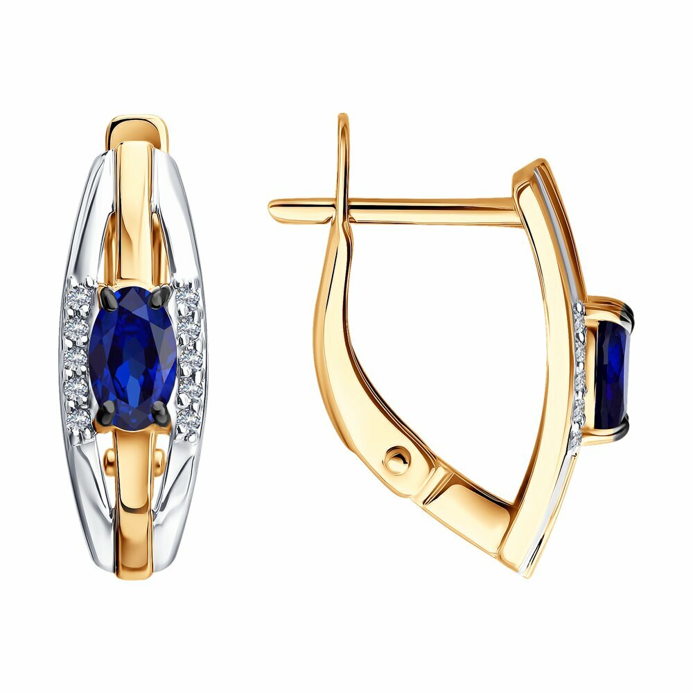 Серьги, красное золото, 585 проба