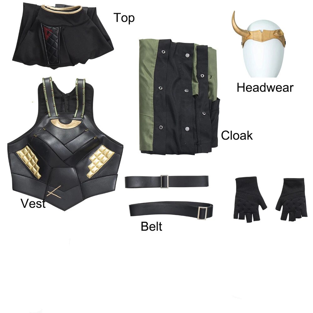 Леди Локи Косплей костюм L, Set no boot shoes