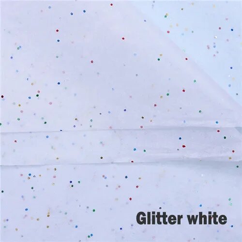 Блестящие оберточные бумаги, 10 листов, 50х66 см Белый, Glitter white