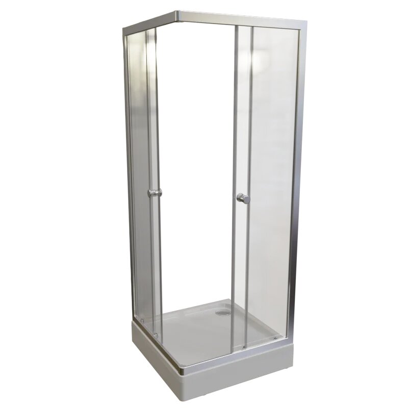 Душевой уголок Radomir Берген SQ с поддоном, стеклянный, 79x79, квадратный, раздвижной