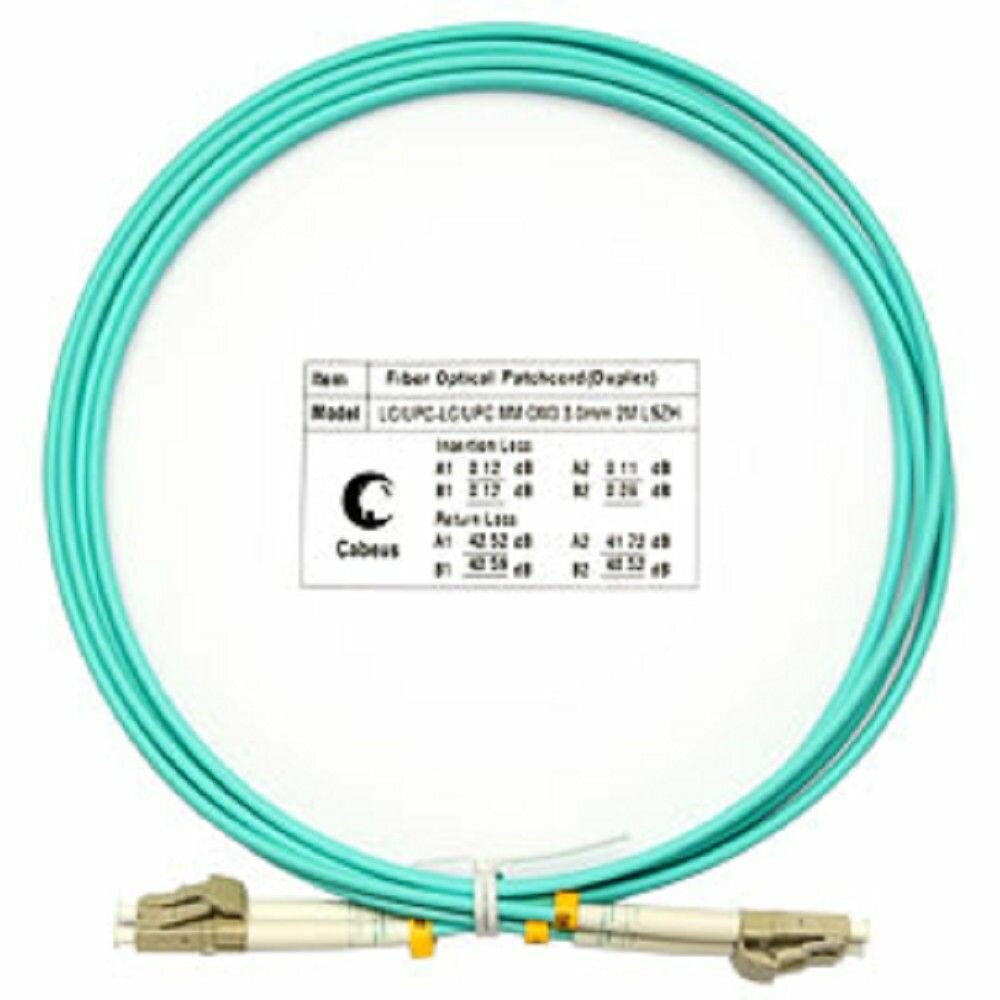 Cabeus Патч - корд оптический FOP - 50 - LC - LC - 2m, Бирюзовый