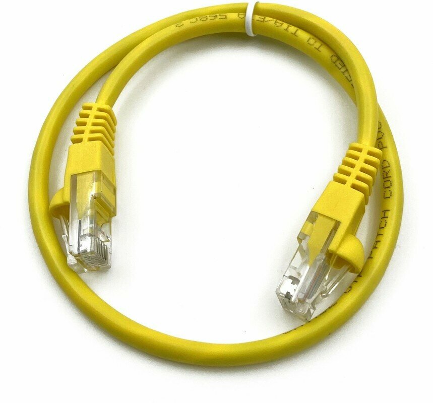 Патч-корд Buro UTP 4 пары cat.5E CCA molded 0.25м желтый RJ-45 (m)-RJ-45 (m)