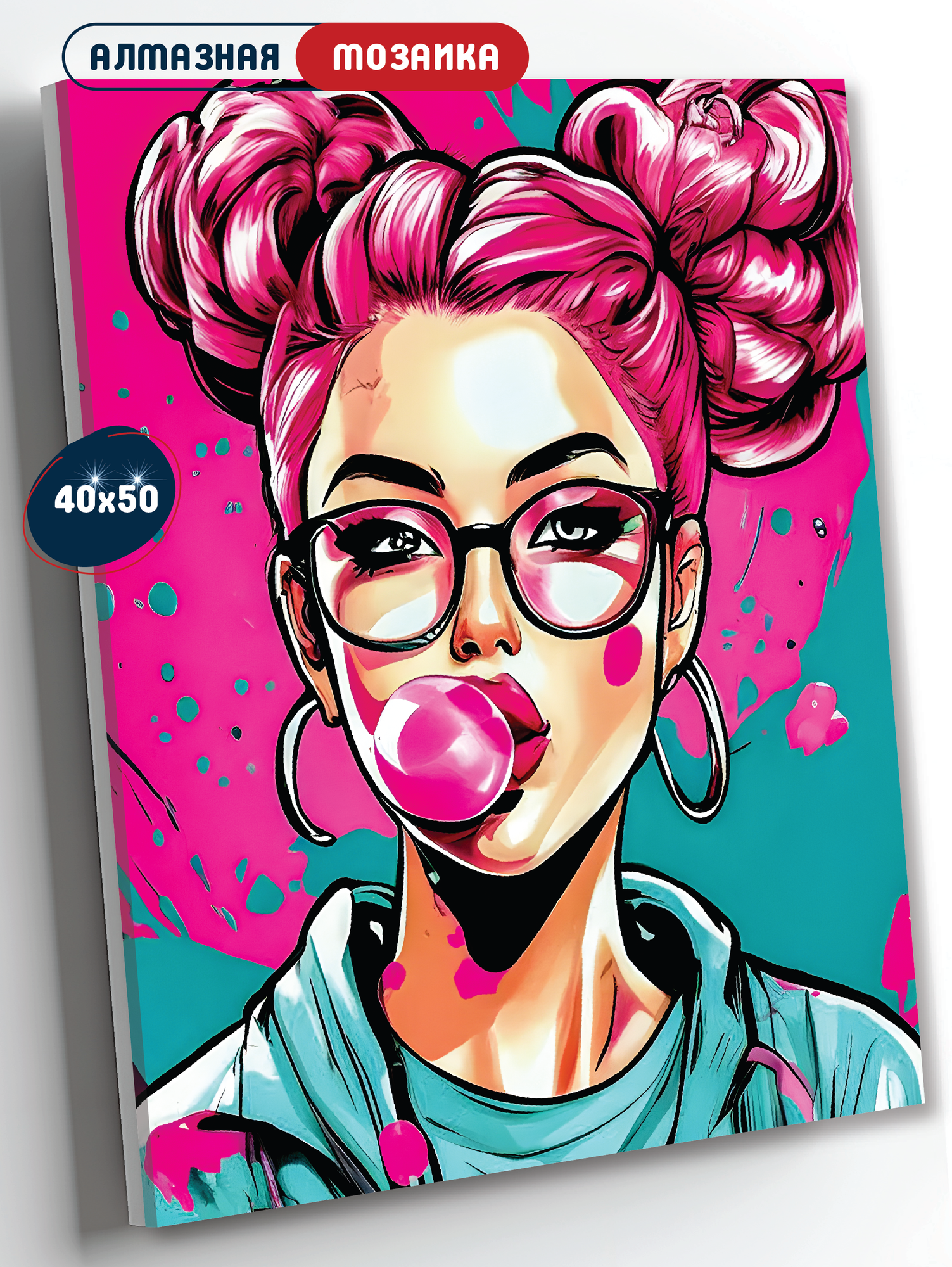 Алмазная мозаика 40х50 на подрамнике картина стразами алмазная вышивка девушка