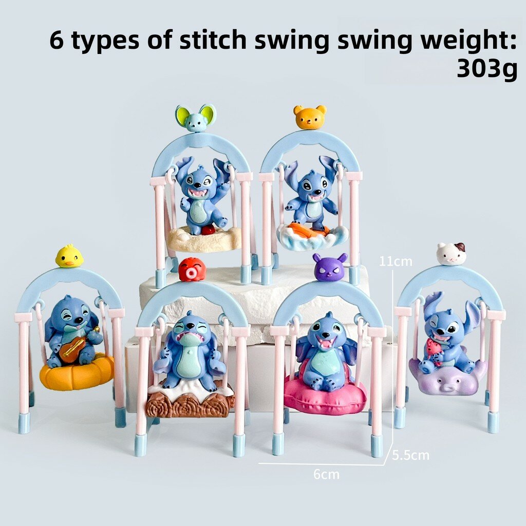 Миниатюрная игрушка качели pvc скрытый бокс для детей и декора stitch