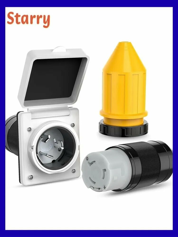 Входная Розетка Для Автофургона На 50 Ампер, Комплект Берегового Питания С Защитным Чехлом Шнура Багажника