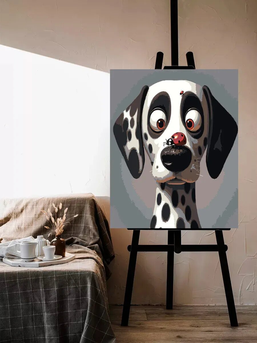 Картина по номерам Мультяшный Далматин с Божьей Коровкой