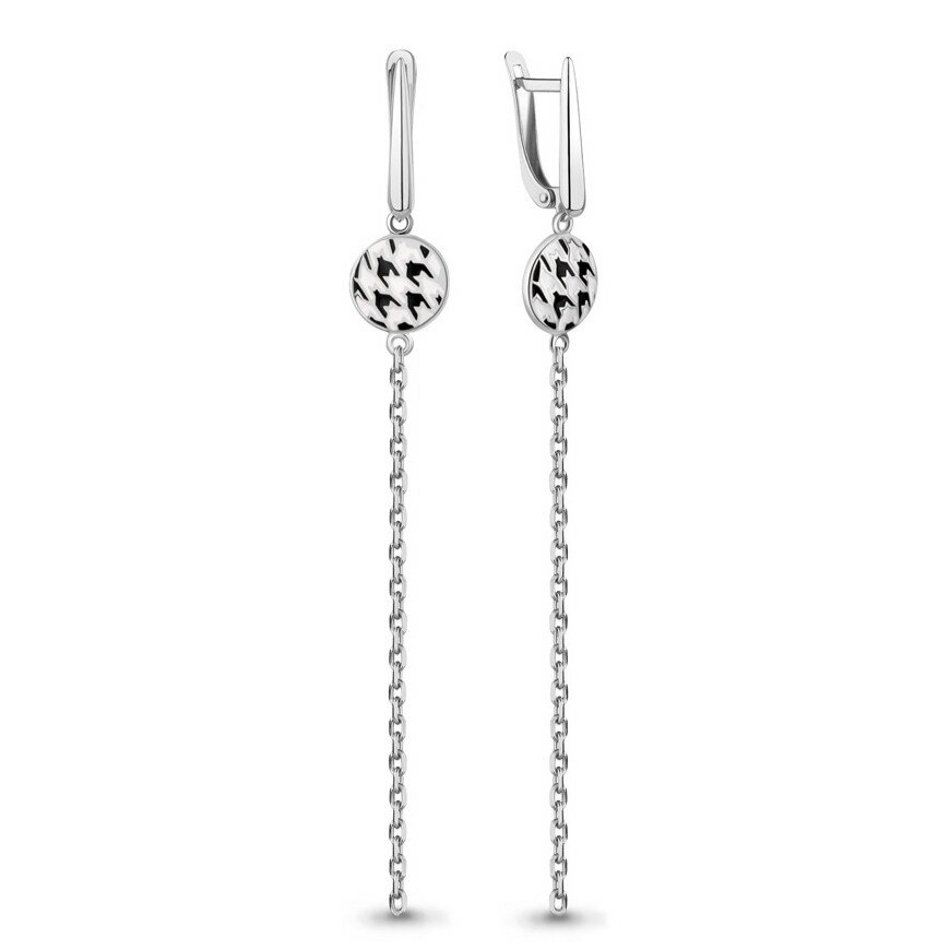 Серьги, серебро, 925 проба, эмаль
