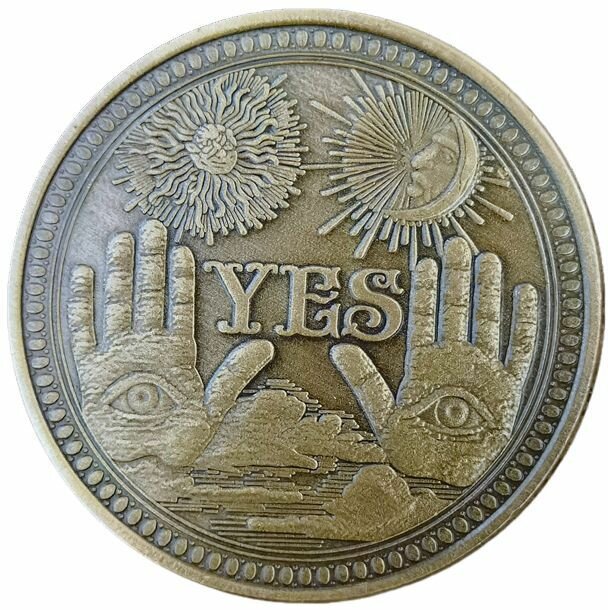 Монета «Да/Нет», счастливая монета, памятная монета из бронзы и серебра, медаль «Судьба и выбор»