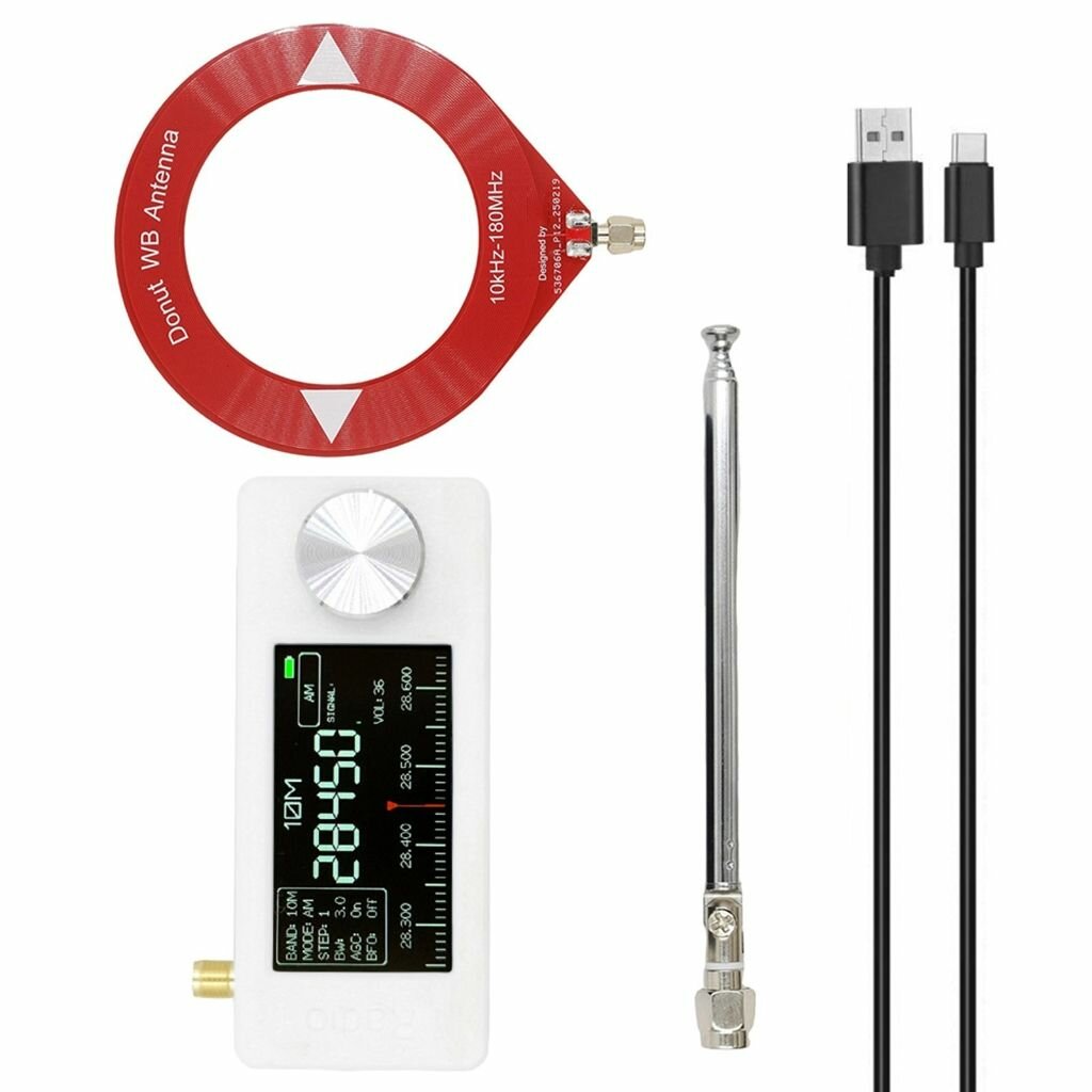 SI4732 0,5-108 МГц LSB USB-радио Мини-карманный радиоприемник с дисплеем 1,9 дюйма, Радиоприемник для всех диапазонов с петлевыми антеннами