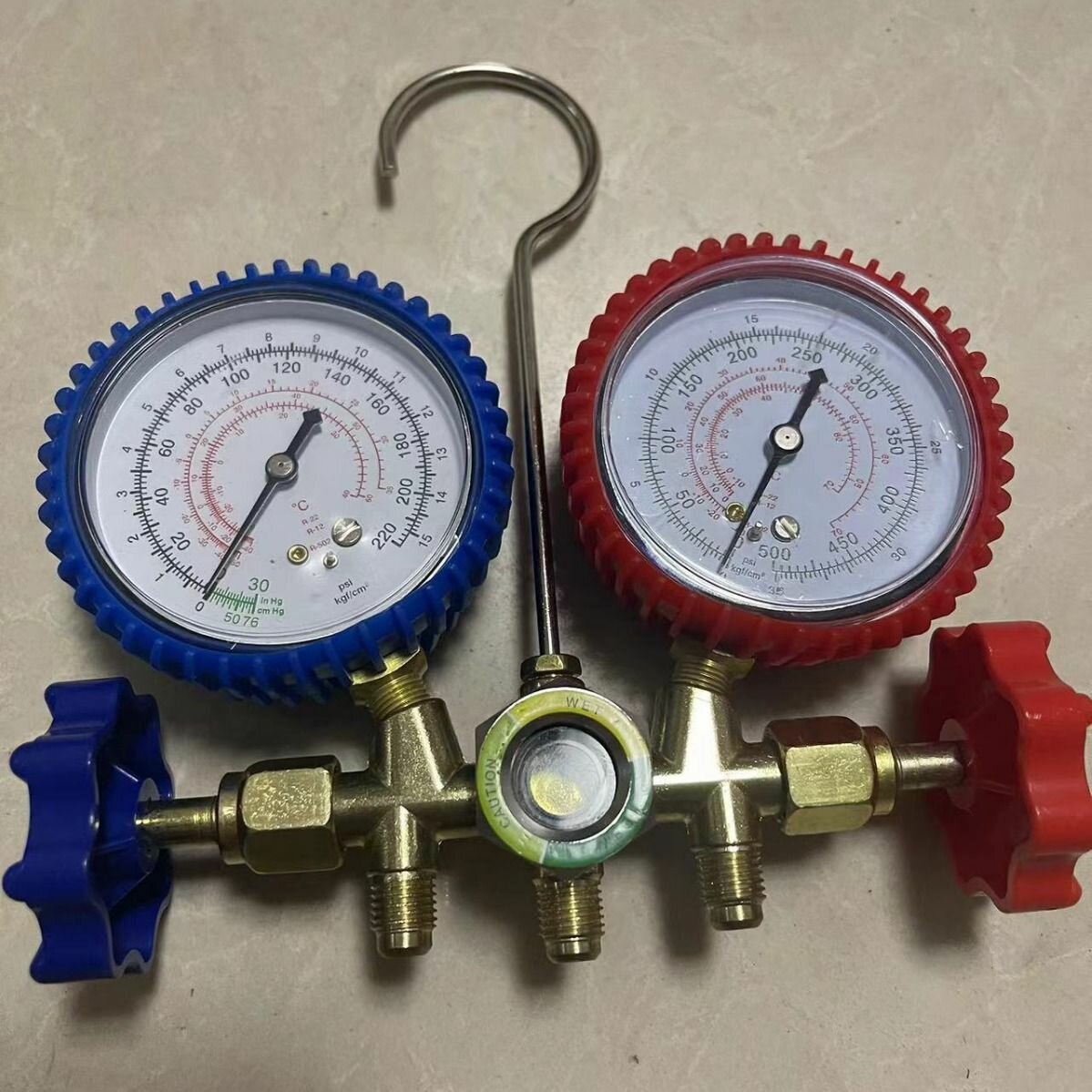 Автомобильный фторметр 536, для кондиционера, манометр хладагента, шланги 90 см, 2-х вентильный