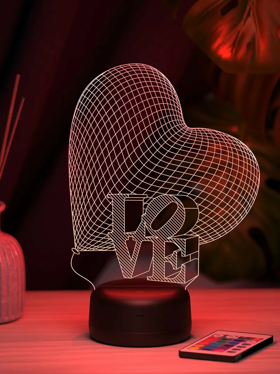 Ночник Сердце LOVE подарок девушке
