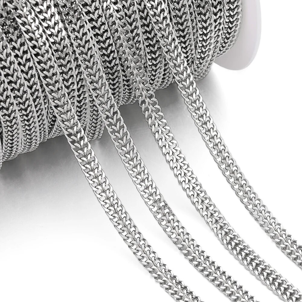 Кубинские цепи из нержавеющей стали St.kunkka 5,5/6,5/8 мм для рукоделия Steel 01