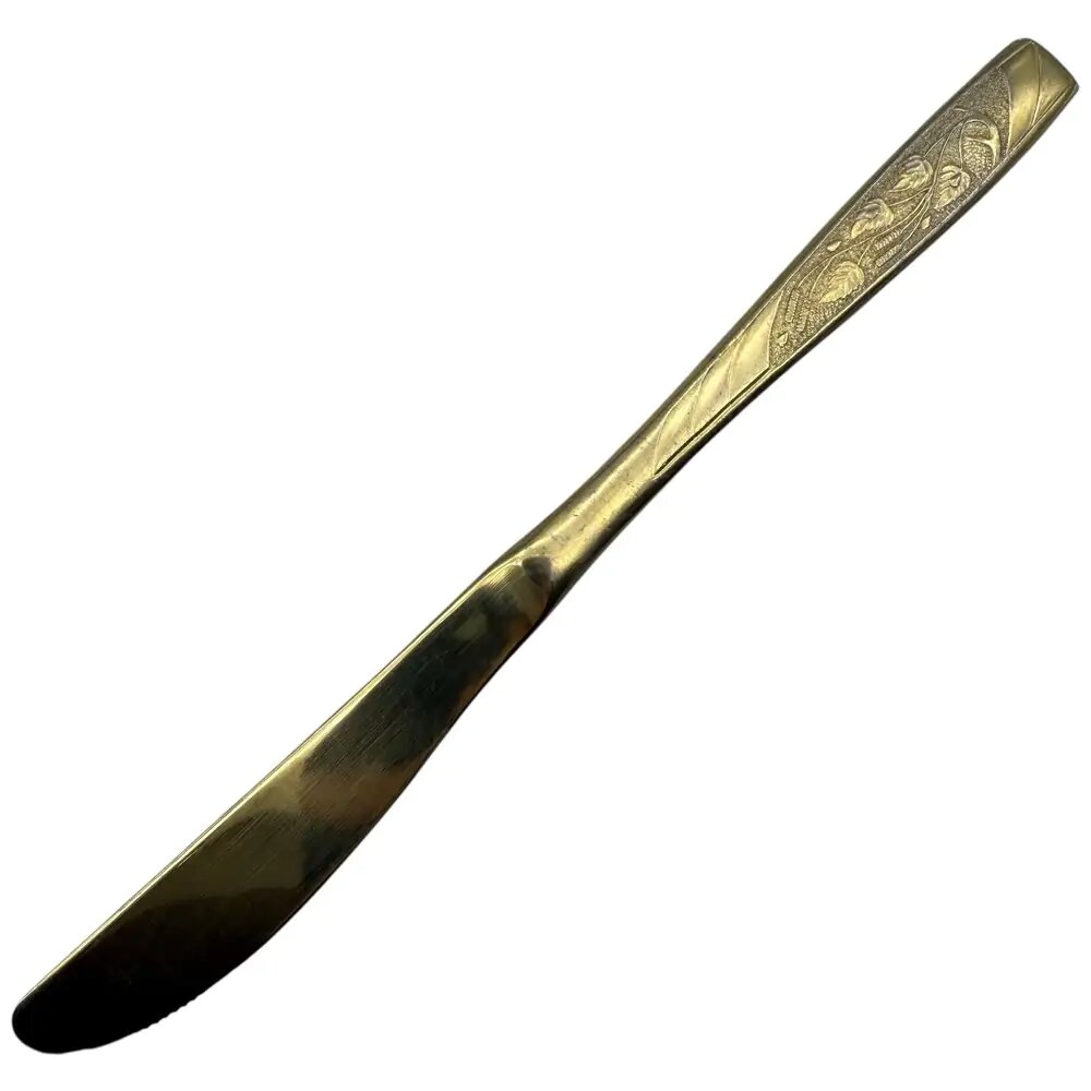 Нож столовый "Русская березка", 20.5 см, нержавеющая сталь,1994 г, Россия