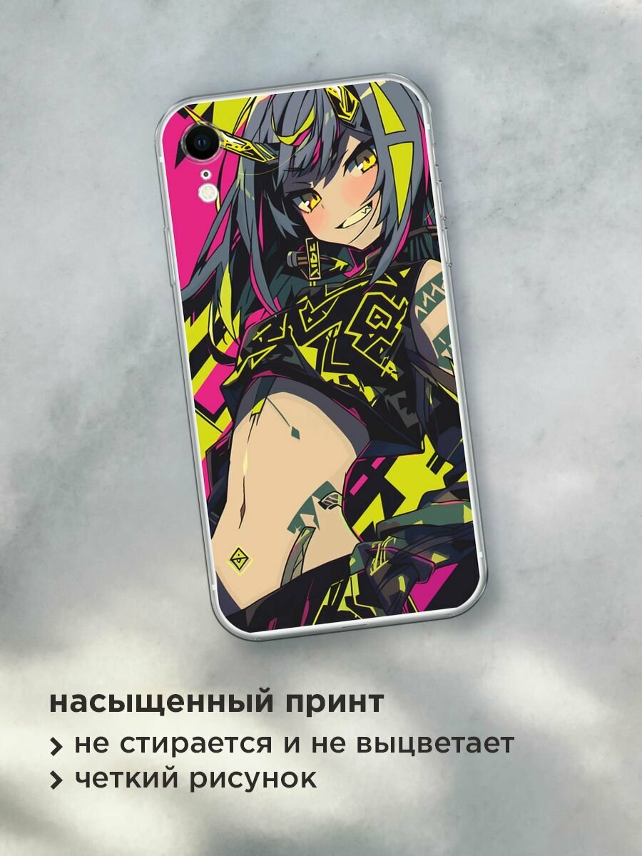 Чехол на Apple iPhone XR / Айфон XR с принтом "Девушка в кибер костюме" — фото 1
