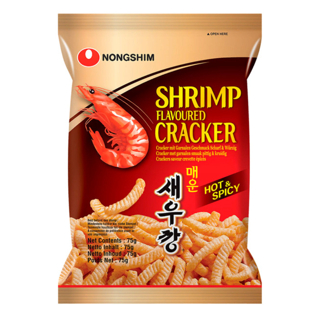 Чипсы Nongshim креветочные запечённые острые 75 г, Южная Корея