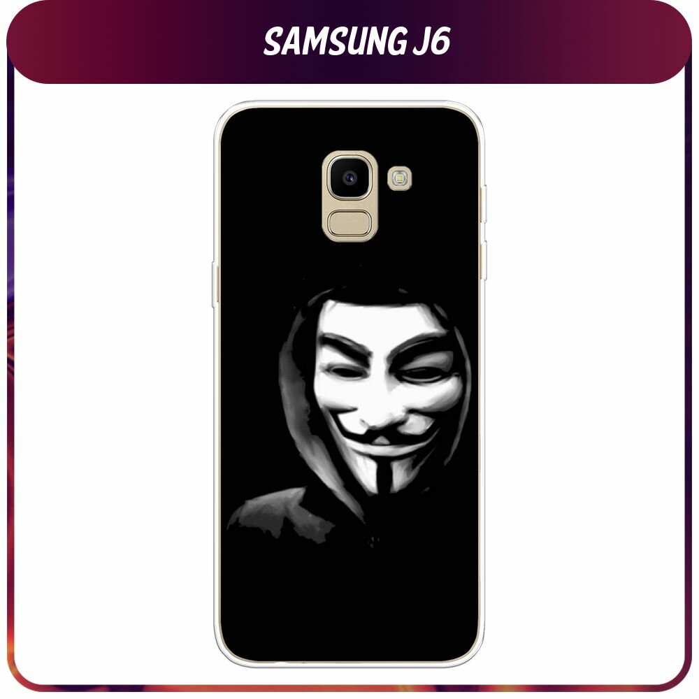 Чехол на Samsung Galaxy J6 2018 / Самсунг Галакси Джей 6 2018 с принтом "Анонимус"
