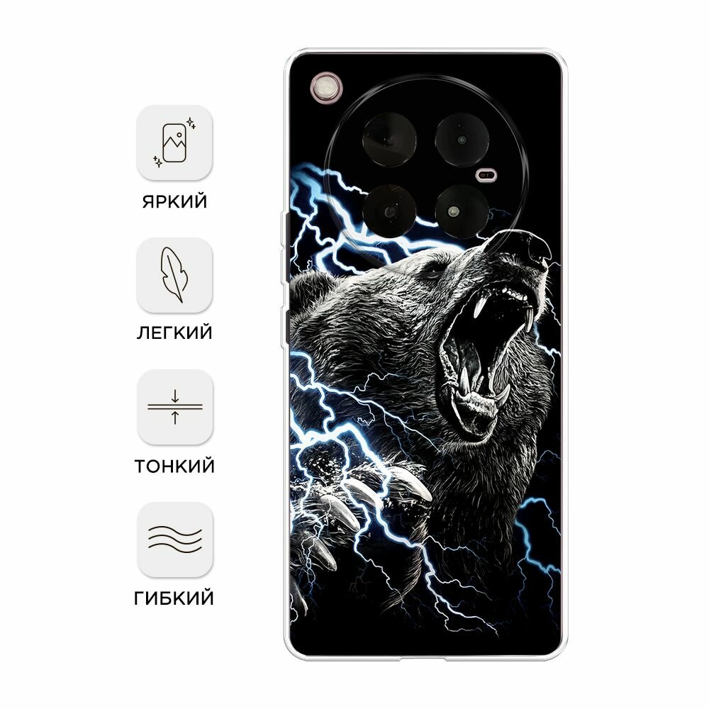 Чехол на Infinix Zero 40 4G / Инфиникс Зеро 40 4G с принтом "Гроза и медведь" — фото 1