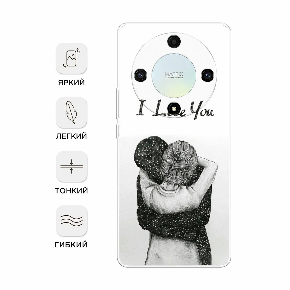 Силиконовый чехол на Honor X9A / Хонор X9A с принтом I love you 1 — фото 1