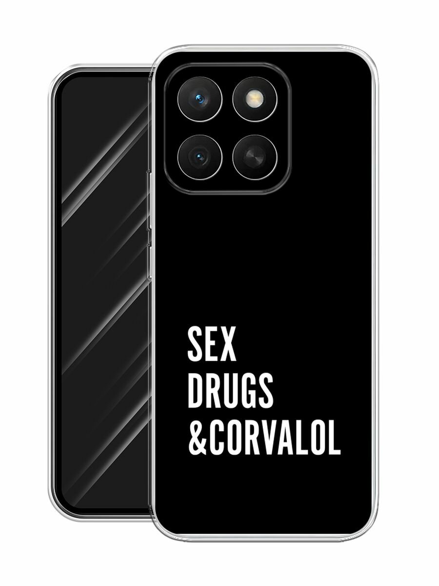Силиконовый чехол на Honor X8c / Хонор X8c с принтом "Corvalol" — фото 1