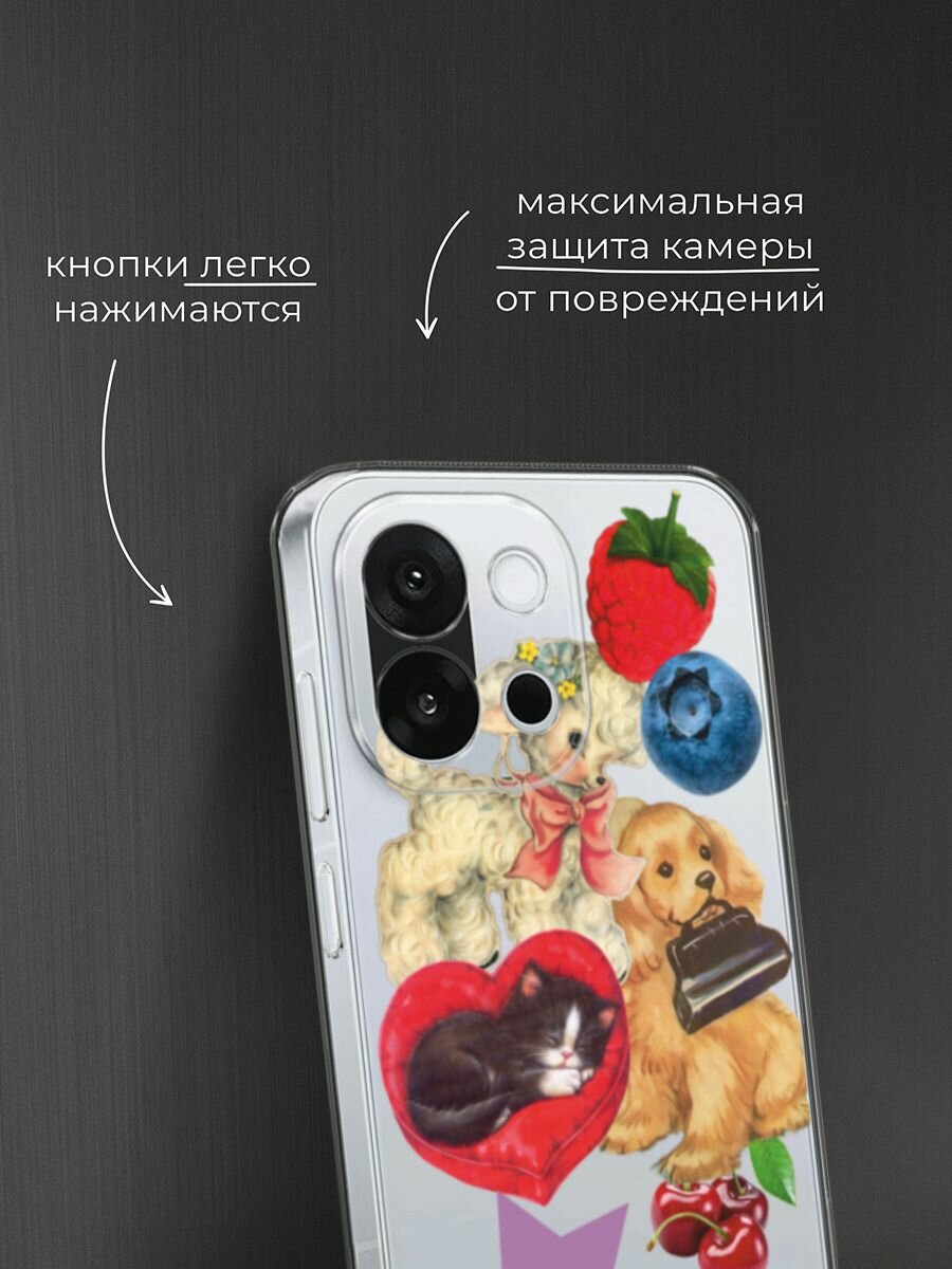 Чехол на OnePlus 13T / Ван Плас 13Т с принтом "Милые стикеры", прозрачный — фото 1