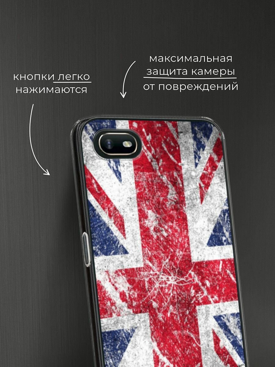 Силиконовый чехол на Oppo A1k / Оппо А1к с принтом "Флаг британский" — фото 1