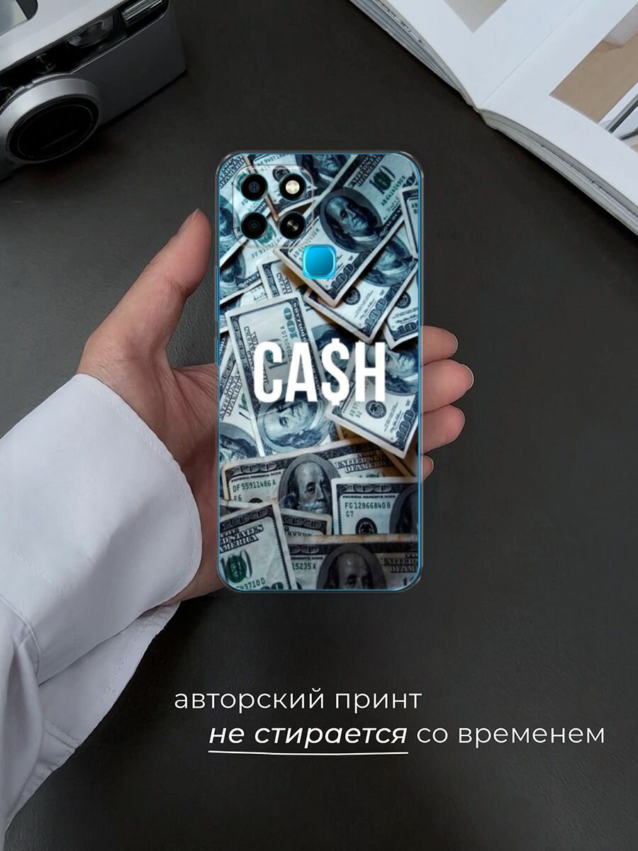 Чехол на Infinix Smart 6 / Инфиникс Смарт 6 с принтом "Cash" — фото 1