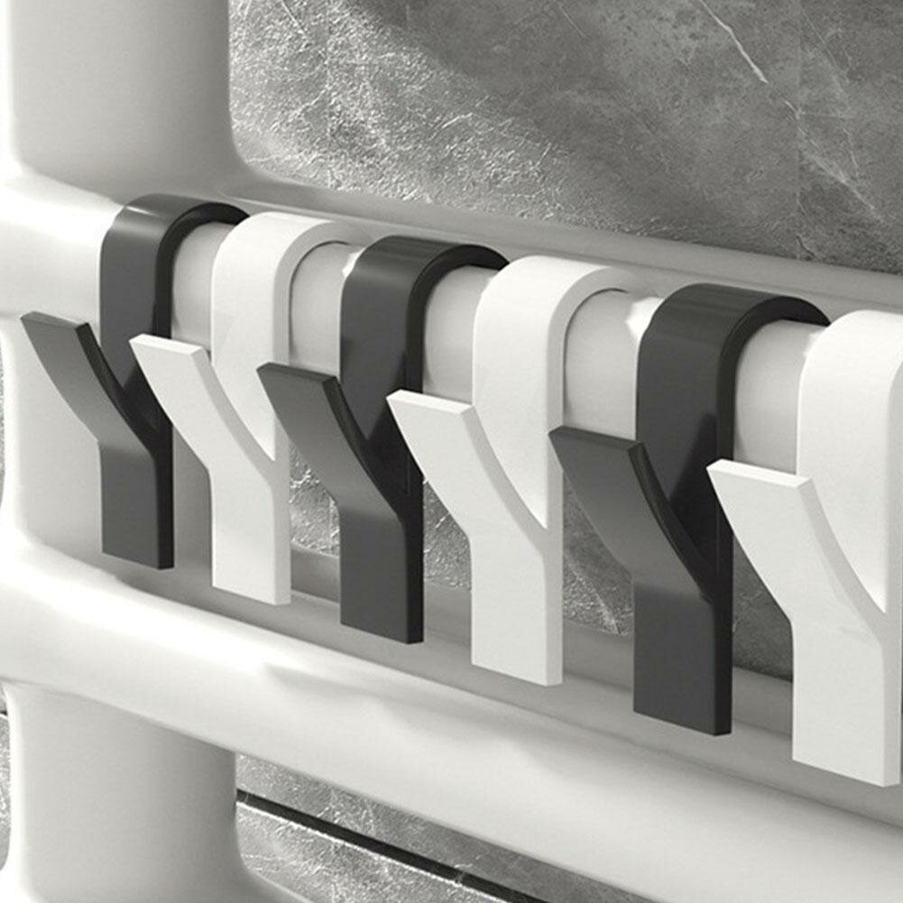 Крючки для ванной 5 шт. черный большие диаметром до 2.8 см на полотенцесушитель пластиковый для полотенец, одежды, обуви