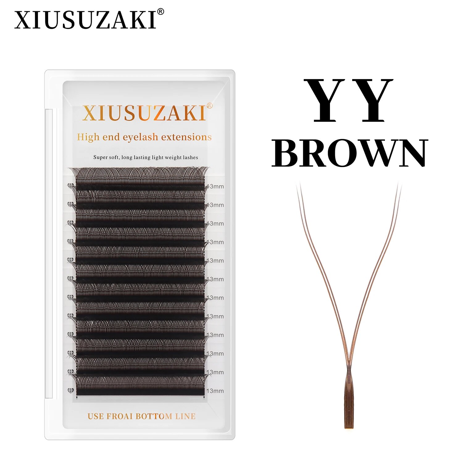 XIUSUZAKI YY коричневые ресницы для наращивания C изгиб 8-15mm