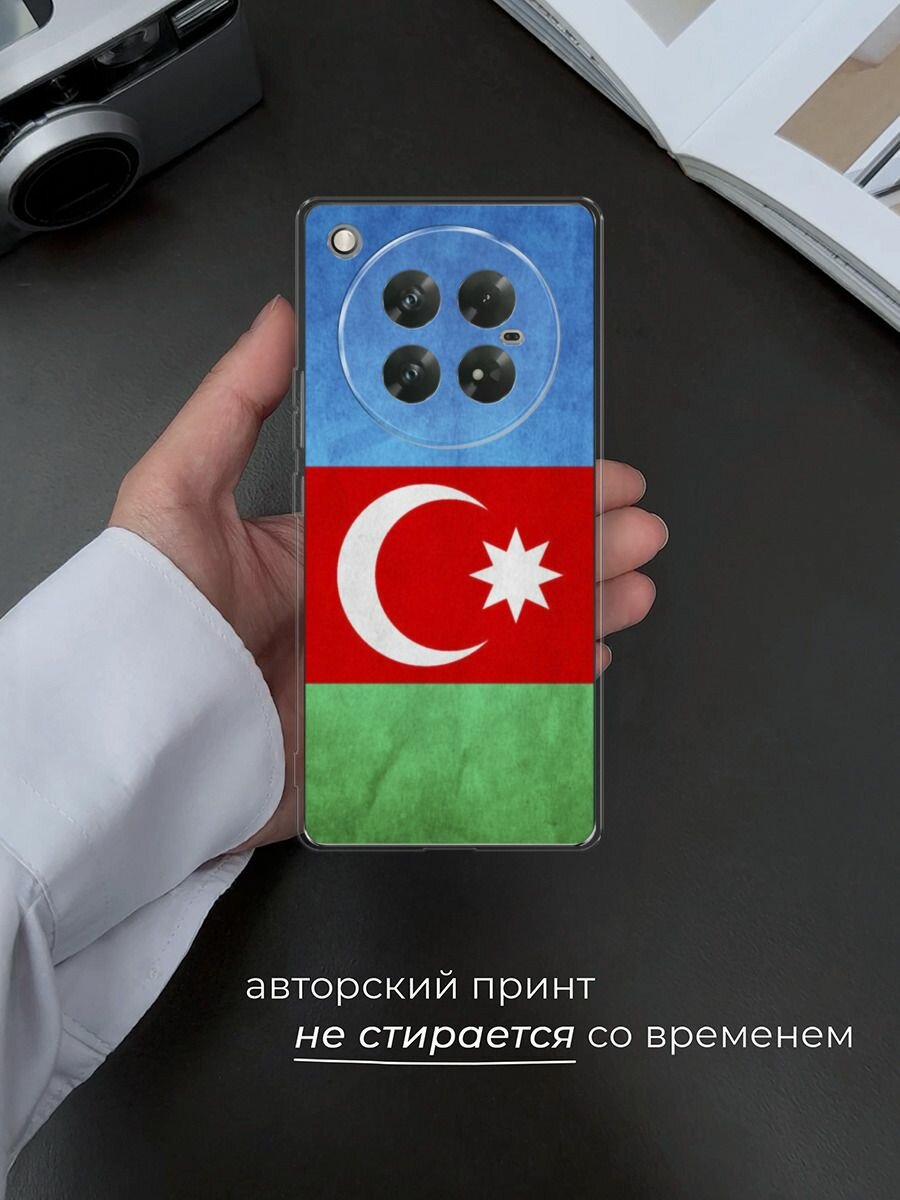Чехол на Infinix Zero 40 5G / Инфиникс Зеро 40 5G с принтом "Флаг Азербайджана" — фото 1