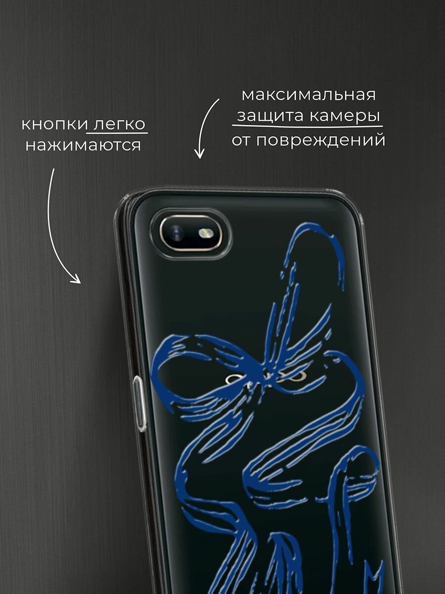 Чехол на Oppo A1k / Оппо А1к с принтом "Синие очертания банта 2" — фото 1