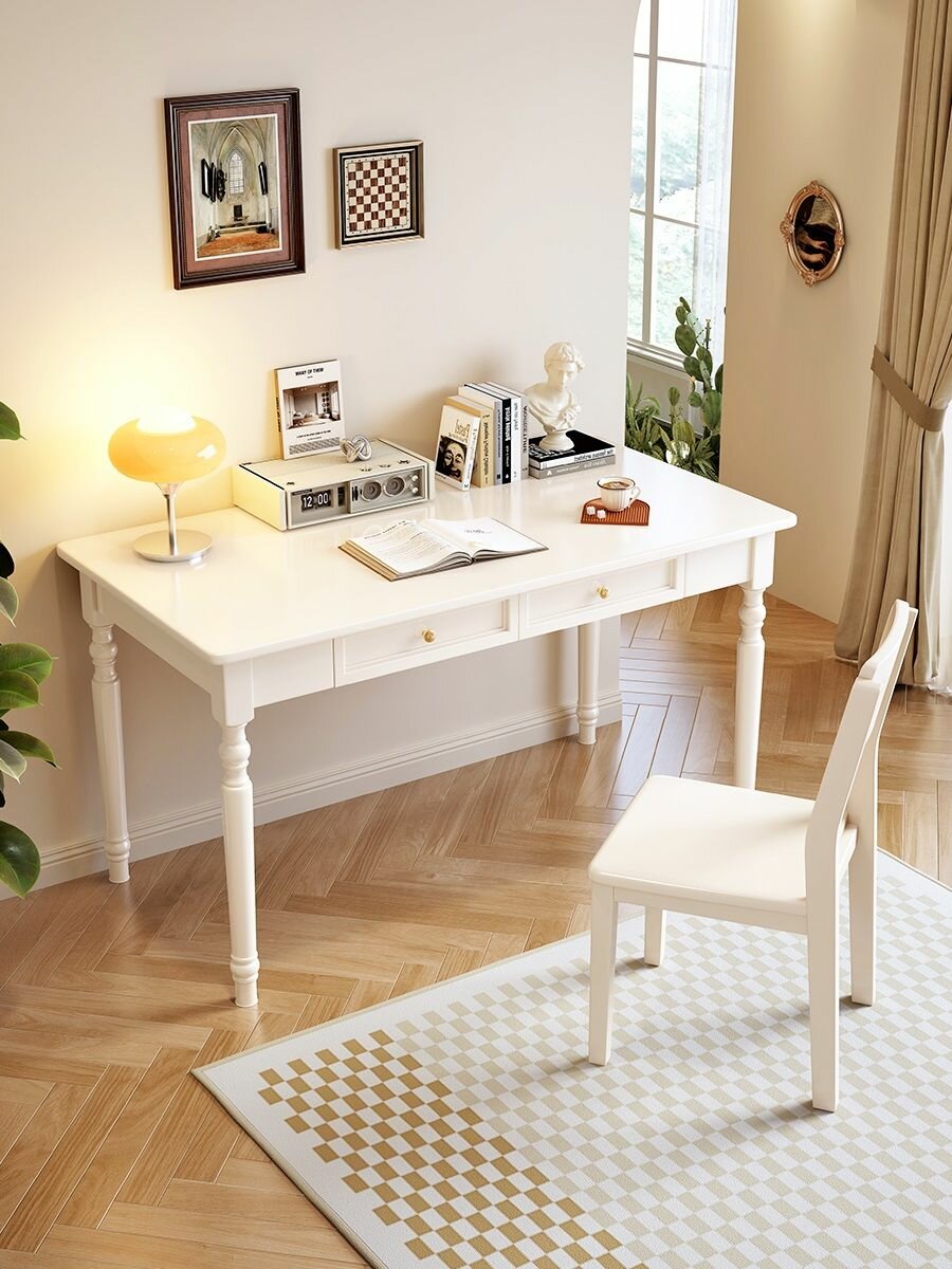 Светлый роскошный американский письменный стол из массива дерева