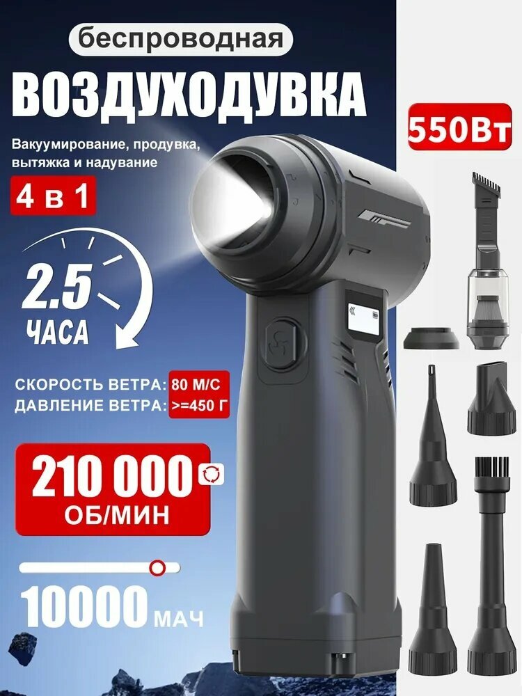 GMO 4-в-1 воздуходувка мощная аккумуляторная , воздуходувка для компьютера