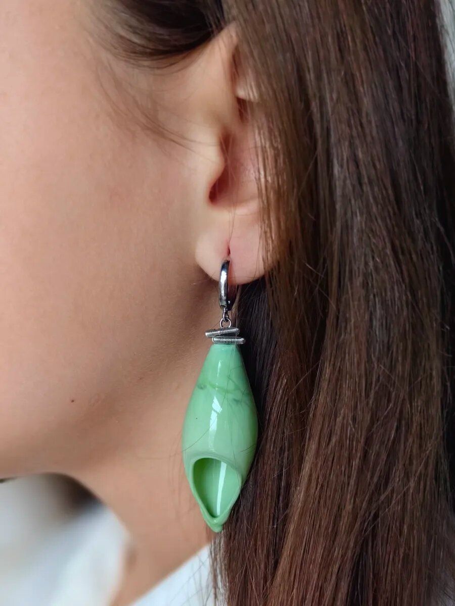 Серьги, муранское стекло, стекло