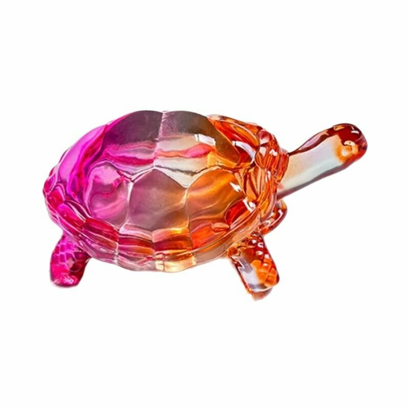 Глазурованное имитационное украшение в виде черепахи-оранжево-розовое